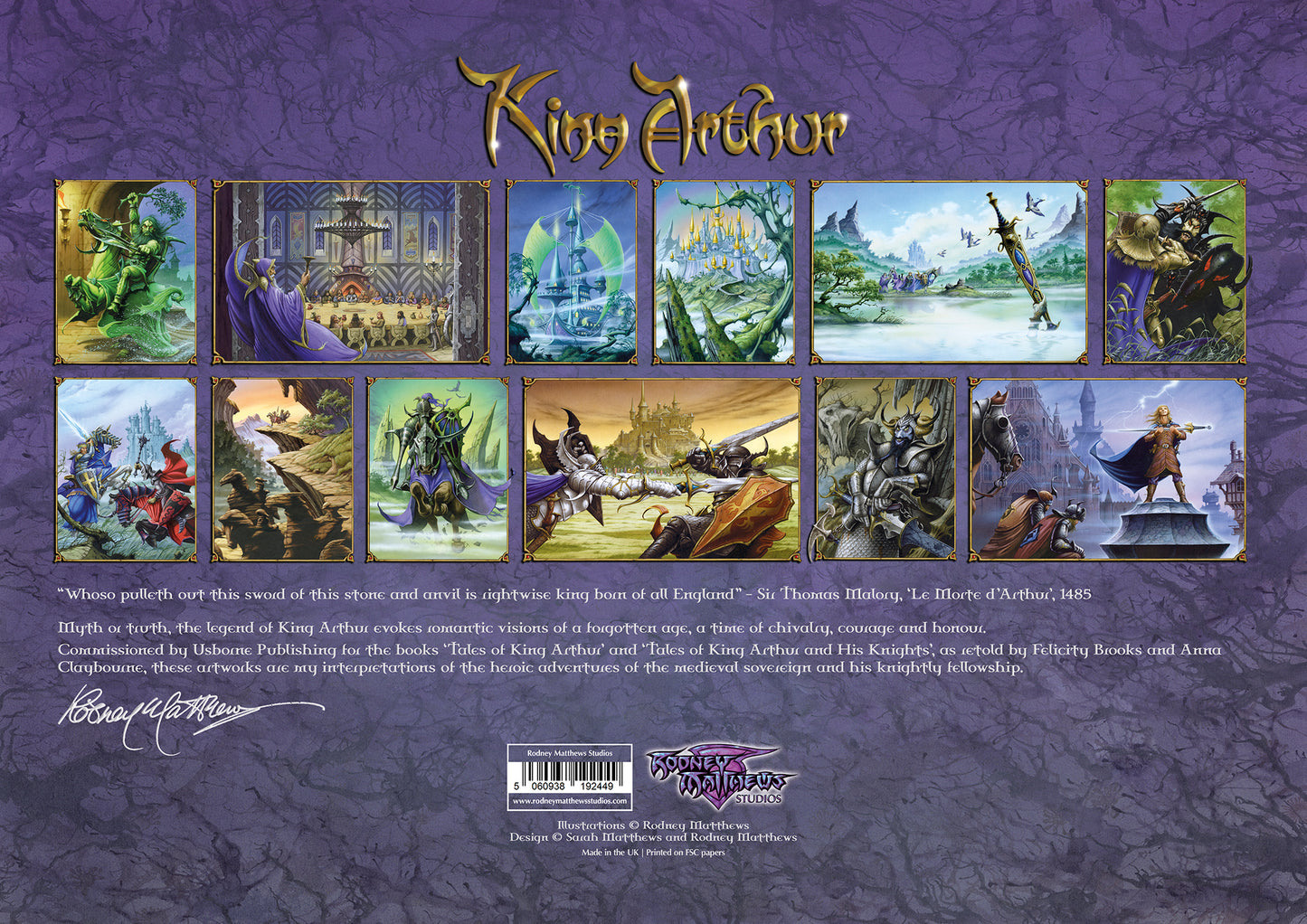 2025 King Arthur limited edition calendar by Rodney Matthews – Rodney ...