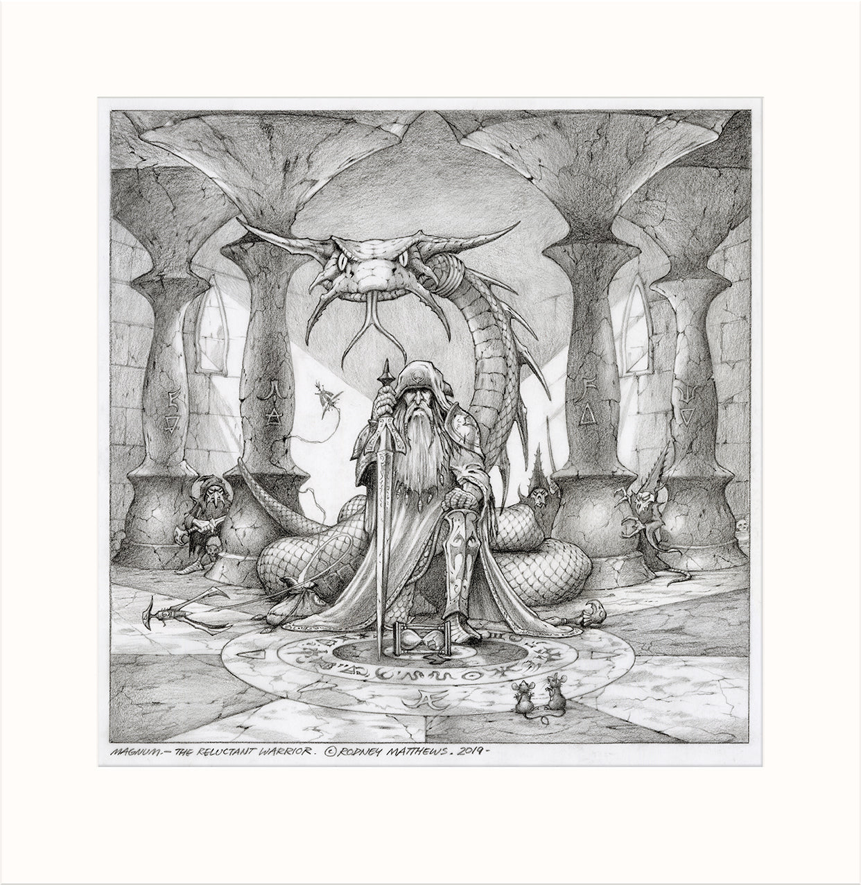 Magnum: The Serpent Rings original pencil drawing – Rodney Matthews Studios