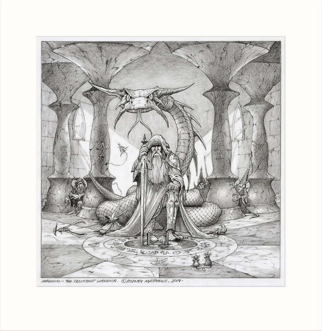 Magnum: The Serpent Rings original pencil drawing – Rodney Matthews Studios