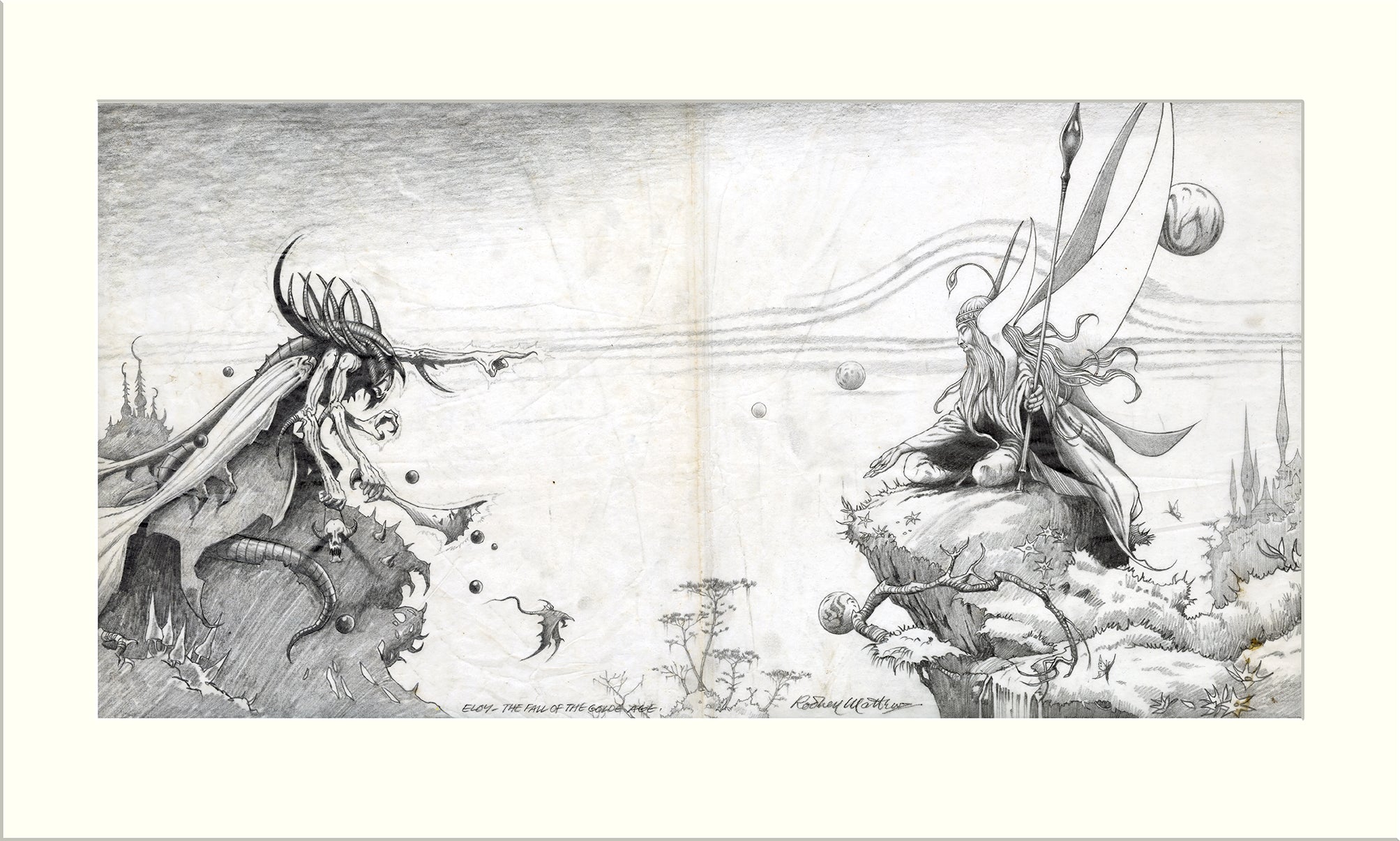 Eloy: Planets/The Fall of the Golden Age original pencil drawing ...