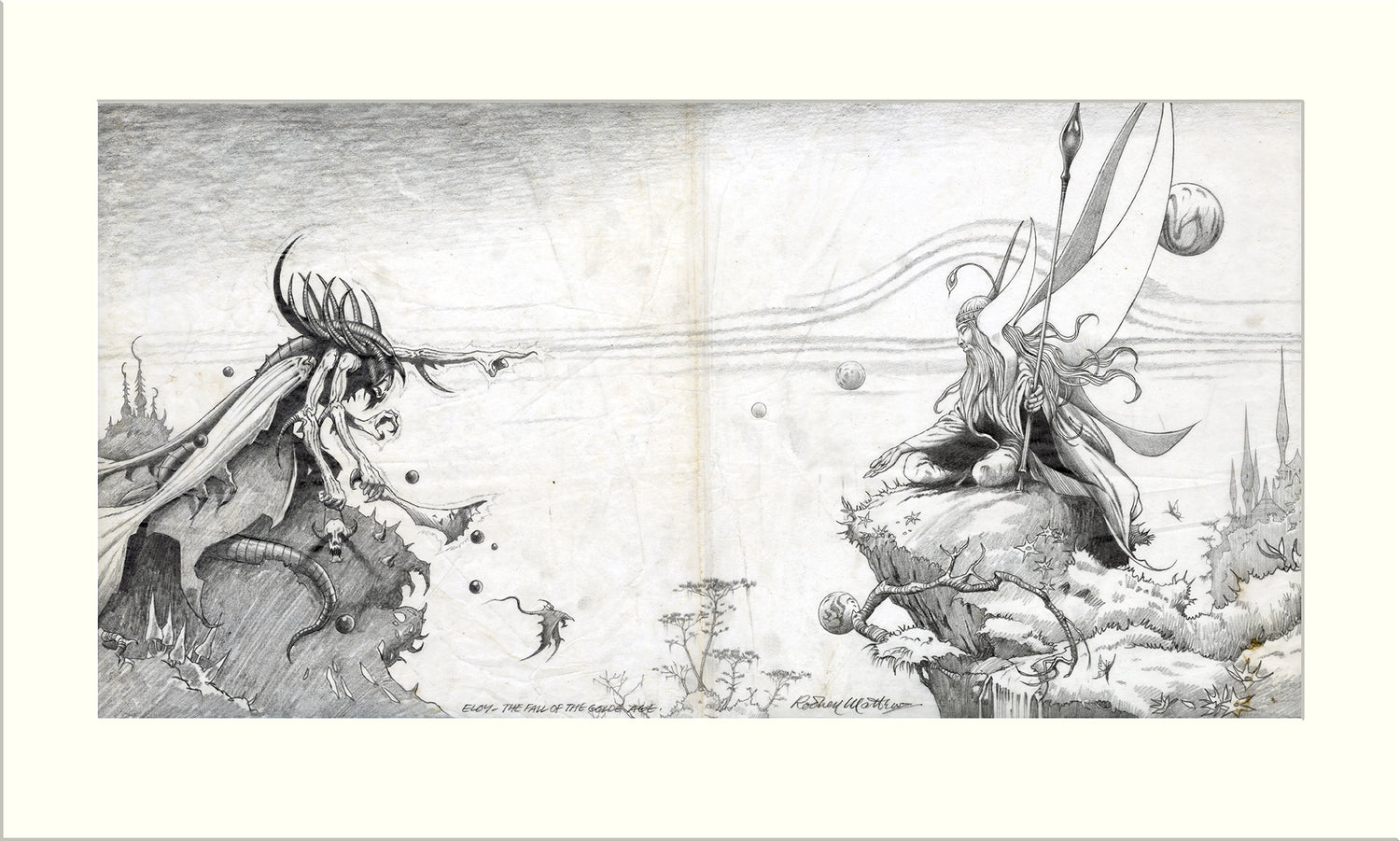 Eloy: Planets/The Fall of the Golden Age original pencil drawing ...